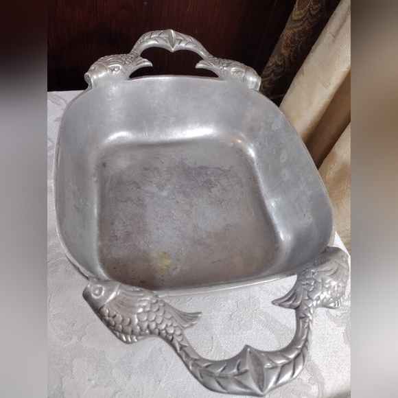 Kitchen | Vintage Pewter E Stamped Fish Serving Dish 8 By 8 In | Poshmark